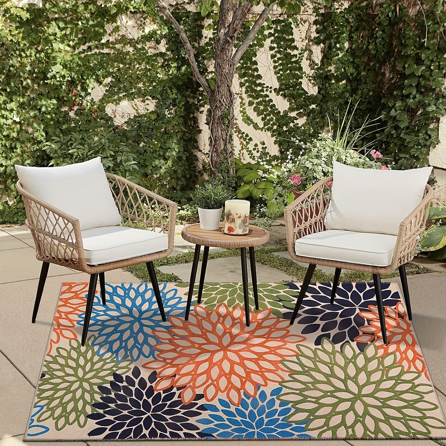 Colorful Floral Pattern Area Rug Anti slip Non shedding - Temu Australia