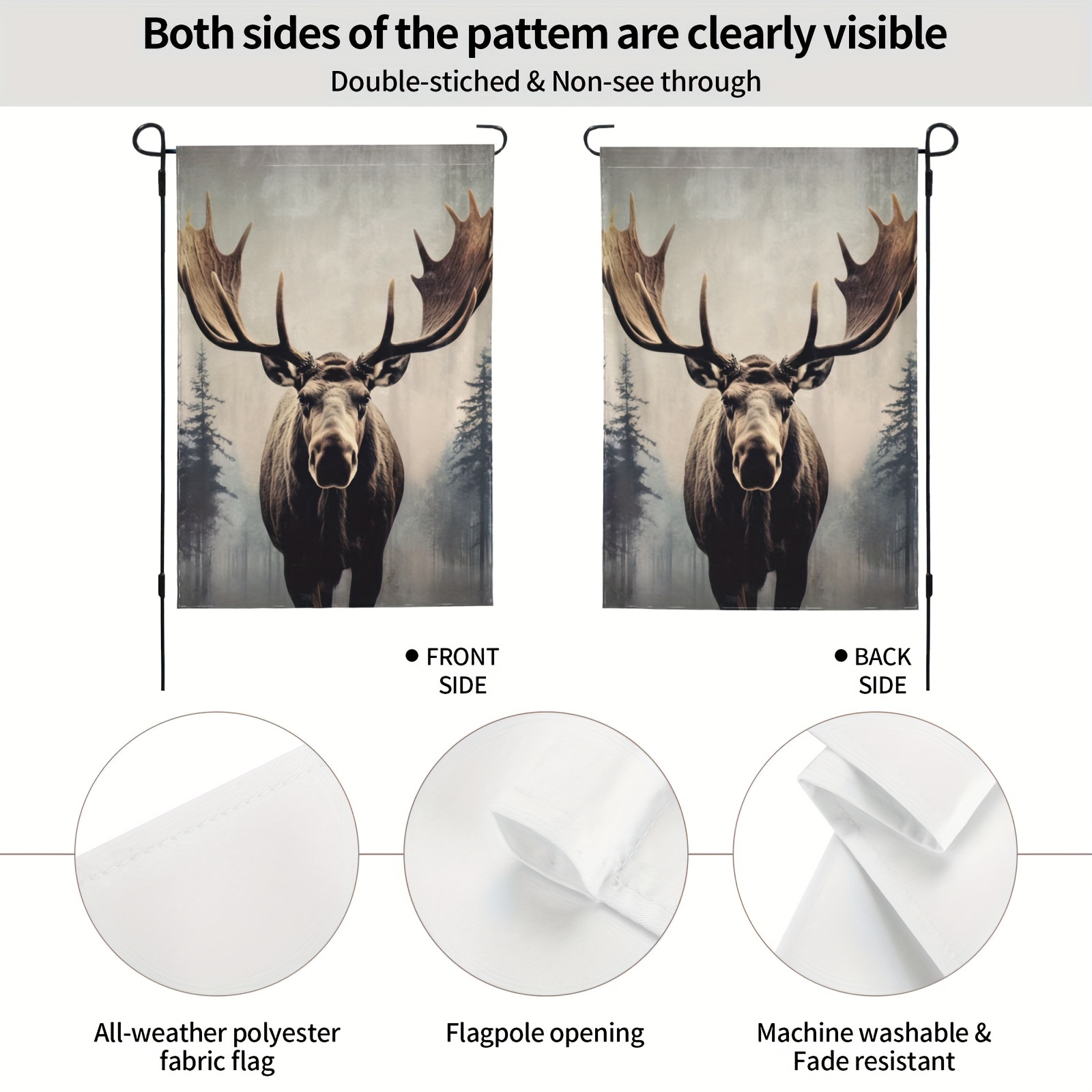 Moose Welcome House Flag Vertical Double Sided Moose Two Big - Temu