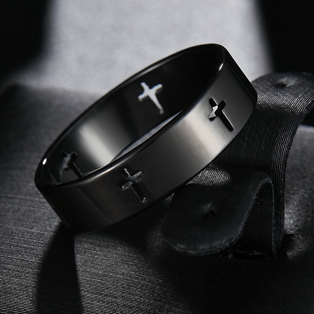 Handsome Personality Hollow Cross Ring Men's Minimalist - Temu United ...