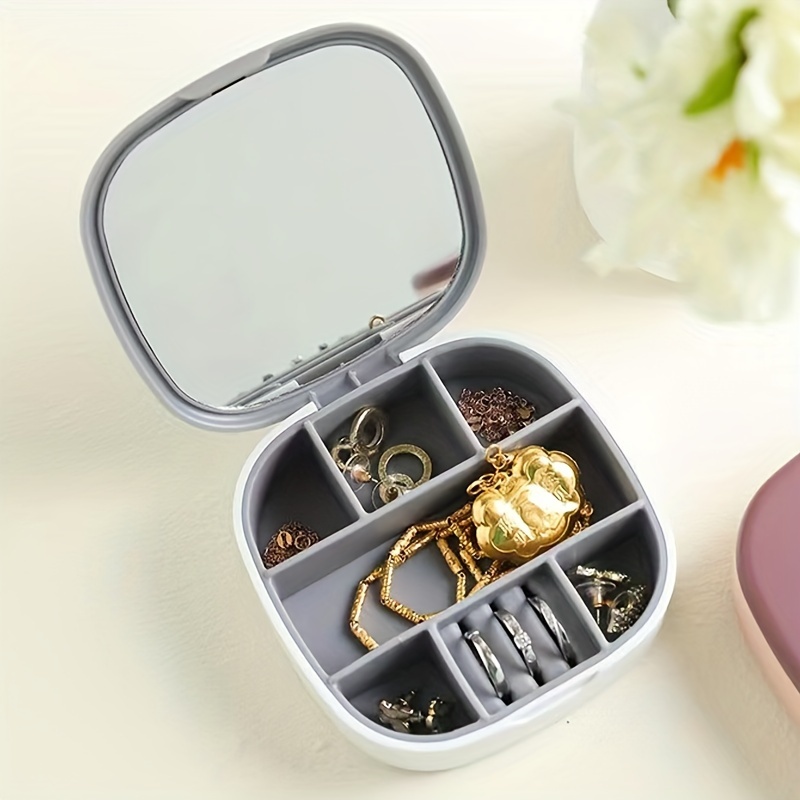 Portable Jewelry Box Multi Grid Travel Accessory Storage Box - Temu ...