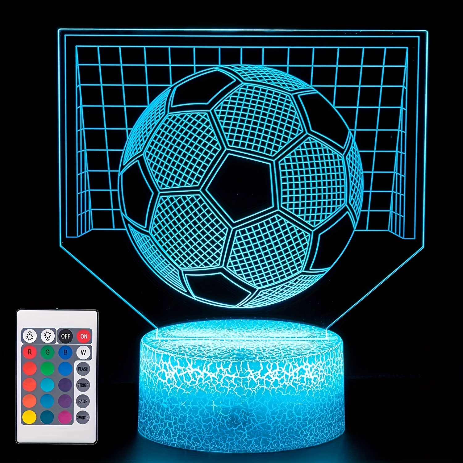 Football 3d Model Bedside Lamp 16 Colors+warm White Base Led - Temu Ireland