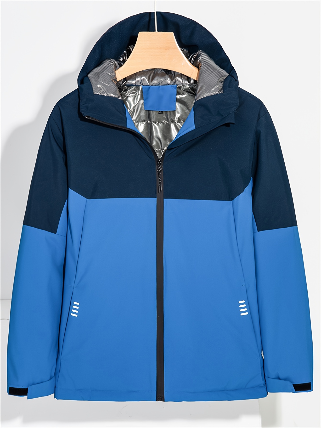 Men's Stylish Color Matching Waterproof Jacket Pockets - Temu Ireland