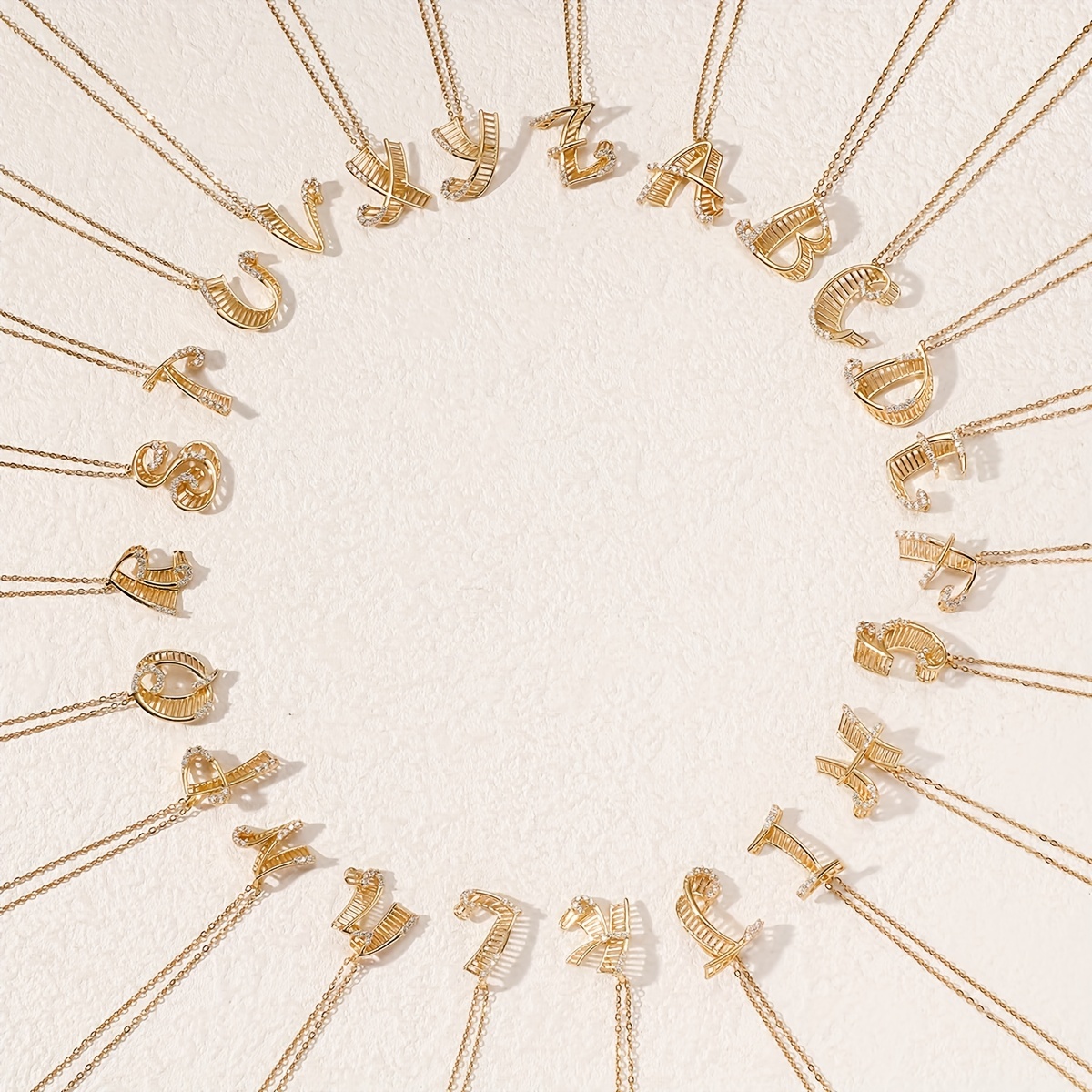 Copper Zirconium Exquisite Simple Letter Pendant Necklace - Temu United ...