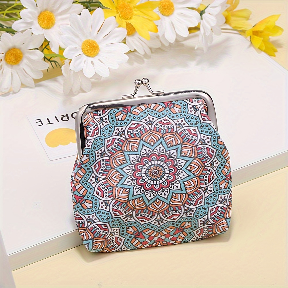 Ethnic Style Mini Clutch Wallet Kiss lock Coin Purse - Temu New Zealand