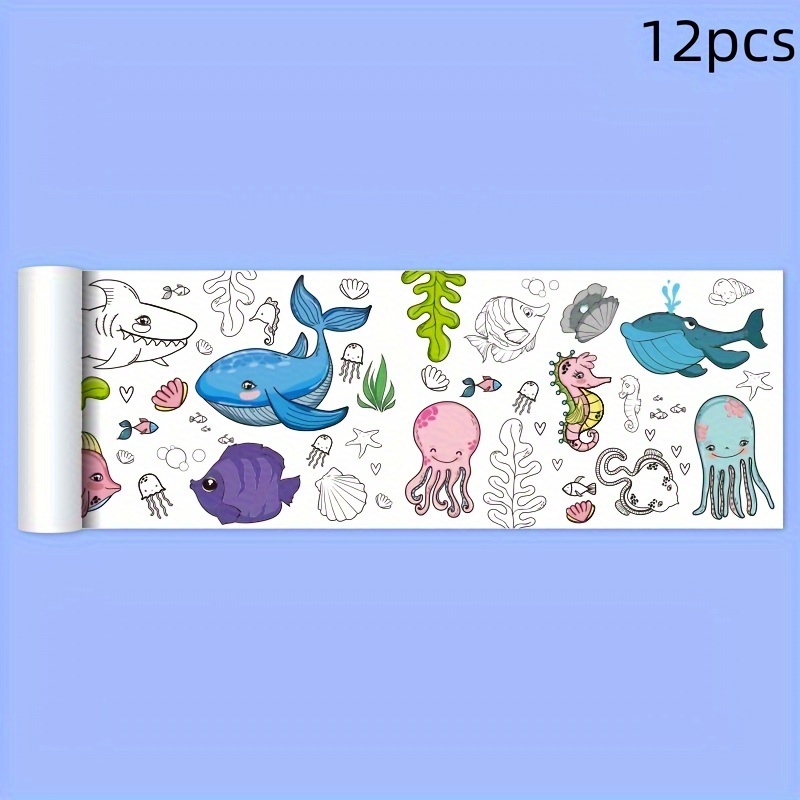 12pcs Extra Long Kids Doodle Painting Rolls Paper Rolls Lay - Temu ...