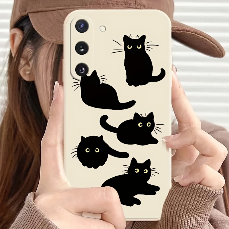 Black Cat Graphic Phone Case Suitable Samsung - Temu Australia
