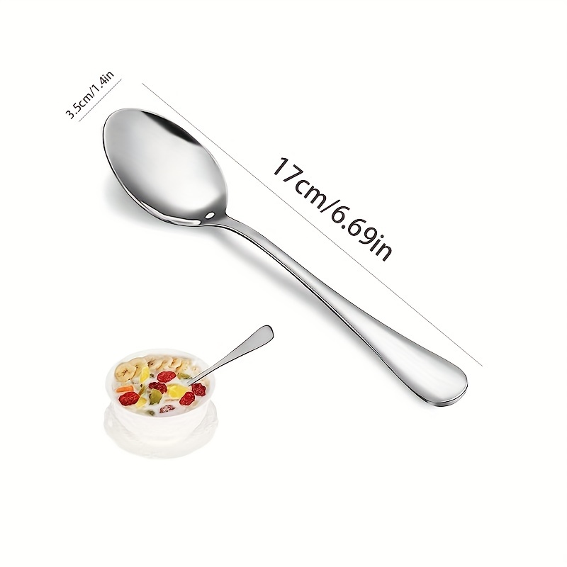 Use Silver Stainless Steel Meal Spoon Set Family Gathering - Temu ...