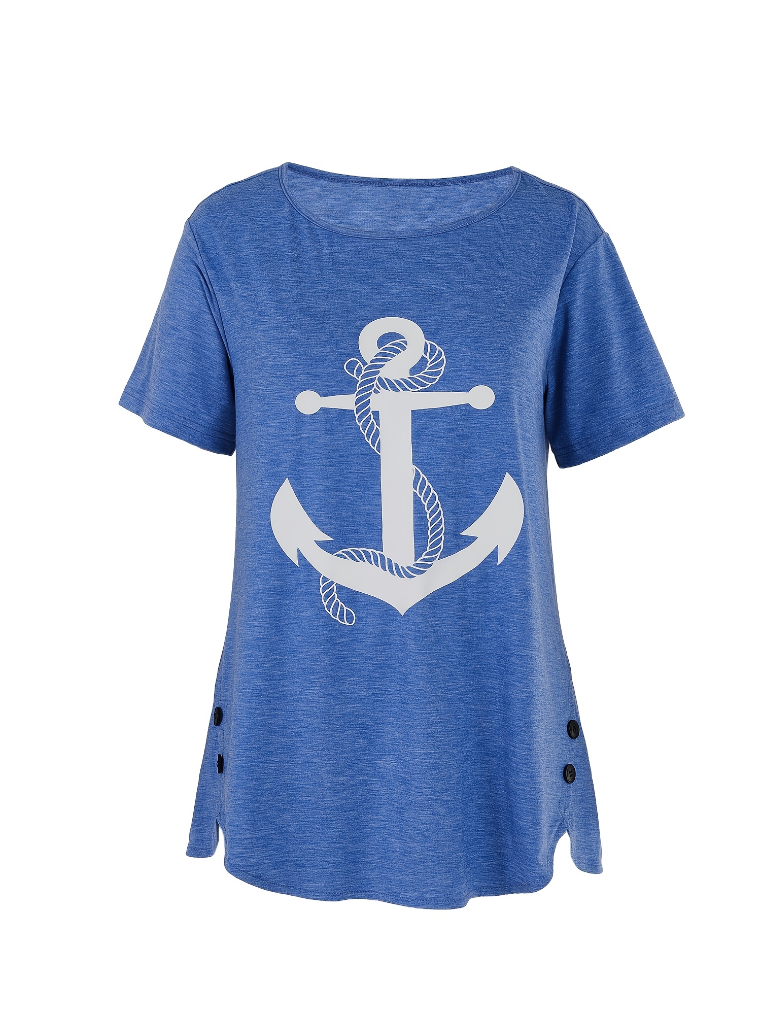 เสื้อยืดคอกลม Anchor Print สวมใส่ - Temu Thailand