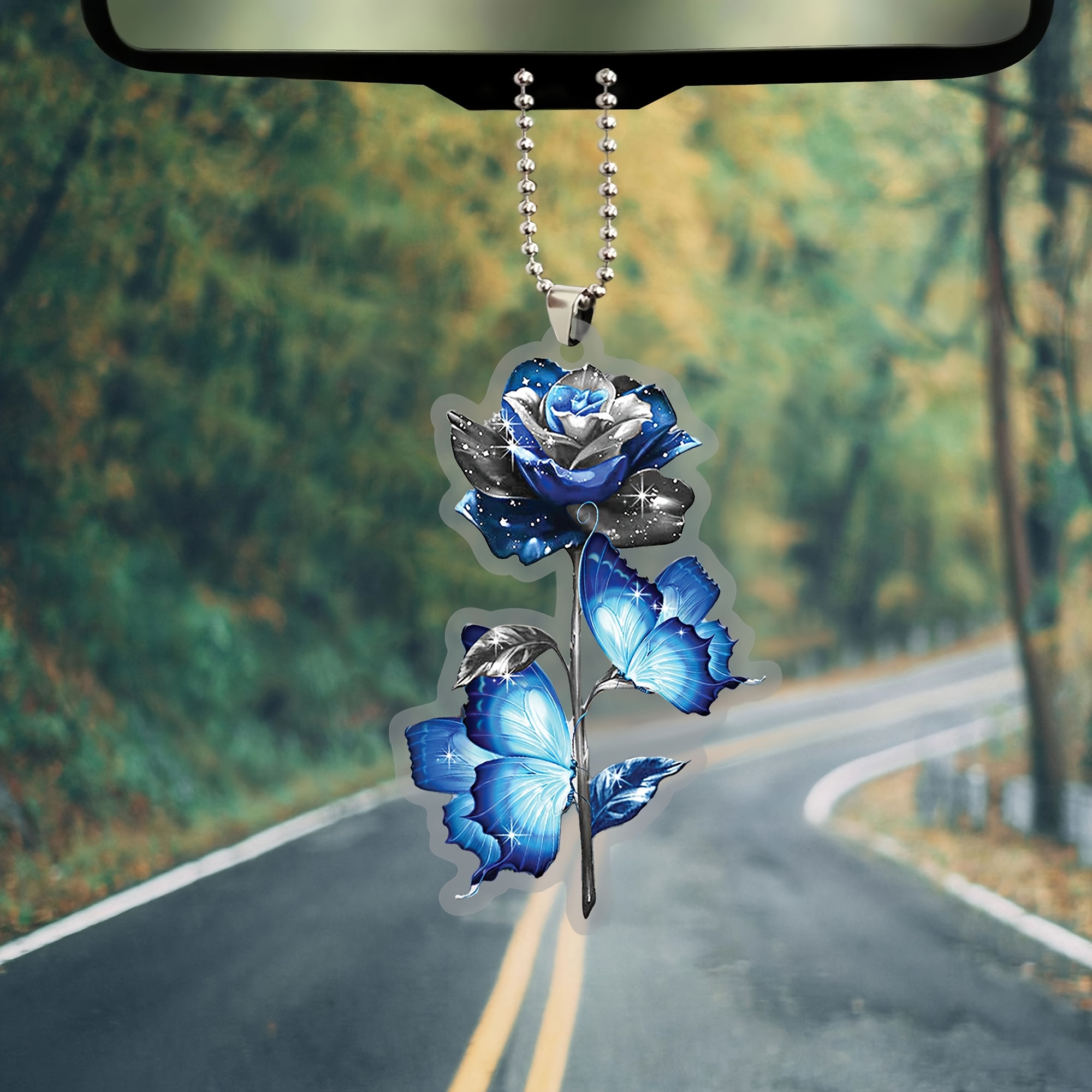Fashionable Blue Butterfly Car Charm Add A Touch Elegance - Temu Ireland
