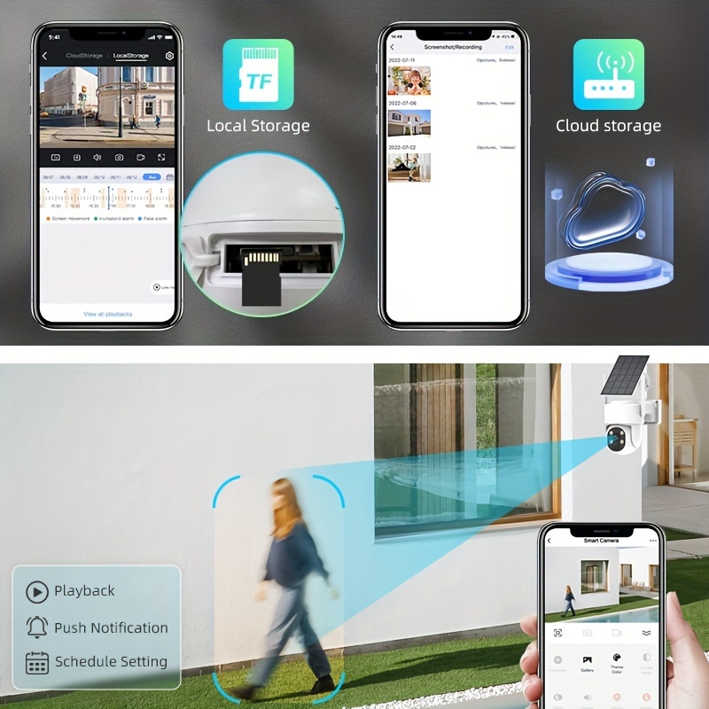 Solar Battery Security Cameras Wireless Outdoor Hd 4mp 2k - Temu