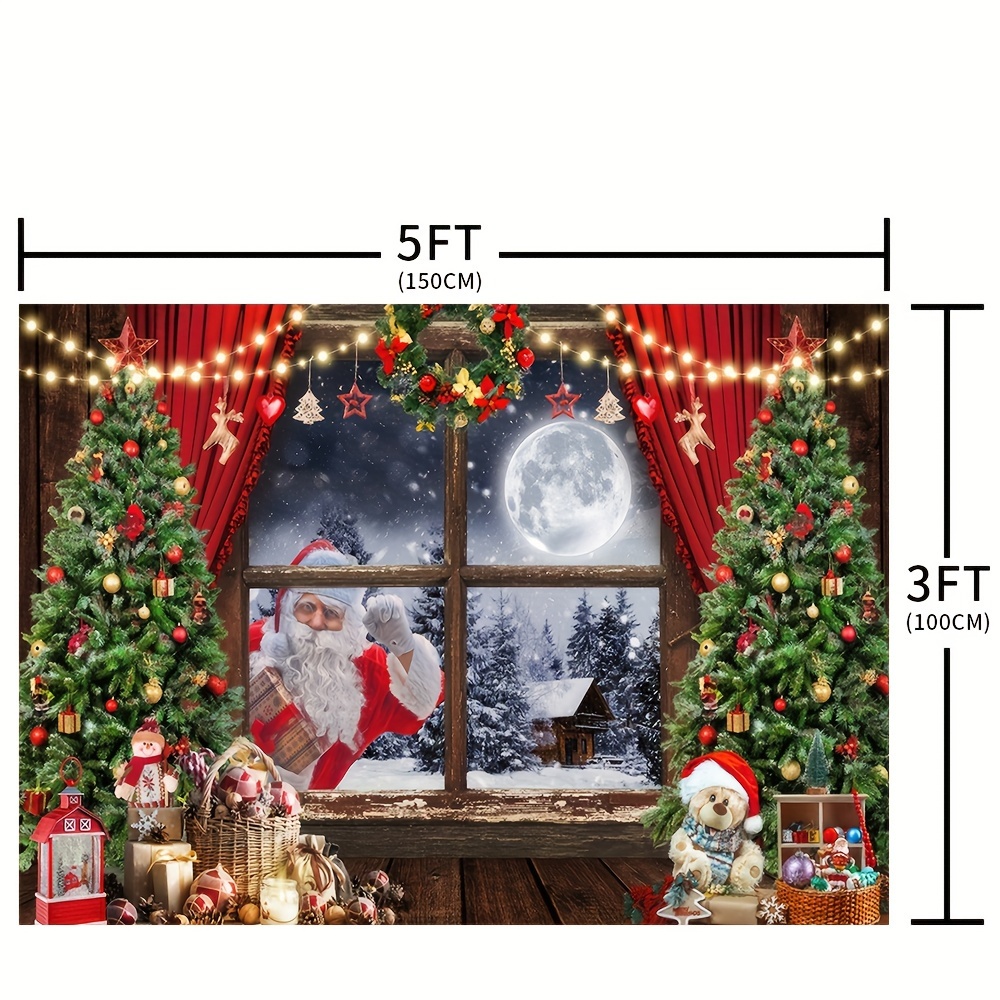Christmas Tree Themed Photography Background Fabric Made - Temu