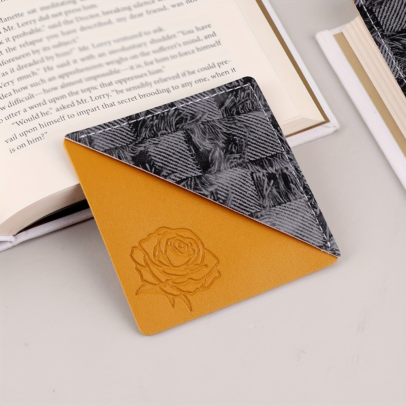 Creative Simple Leather Square Bookmarks Pu Portable Page - Temu Australia