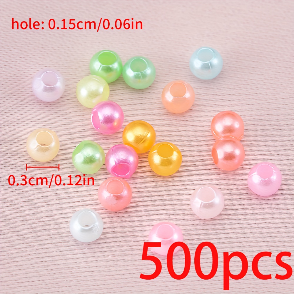 500 Stks Kleurrijke Imitatie Parel 3mm Ronde Plastic ABS - Temu Belgium