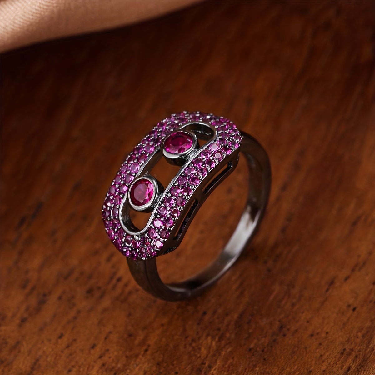 Chic Promise Ring 18k Gold Plated Paved Shining Zirconia Multi Colors ...