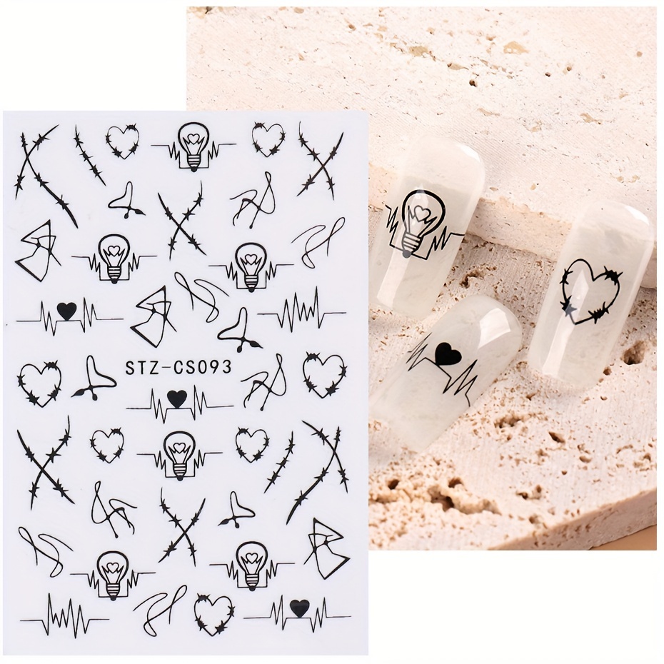 Flame Face Design Nail Art Stickers Self Adhesive Nail Art - Temu ...
