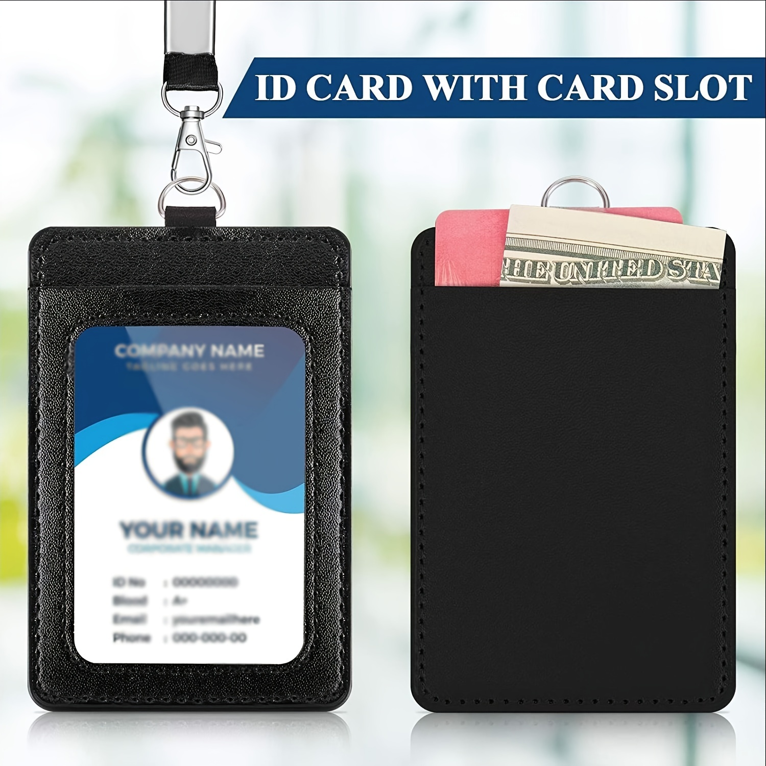 School Pass License Plate Document Lanyard Pu Multi card - Temu