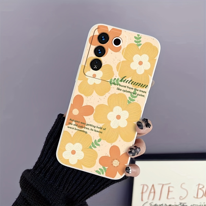 Flower Pattern Matte Soft Tpu Phone Case Vivo - Temu Australia