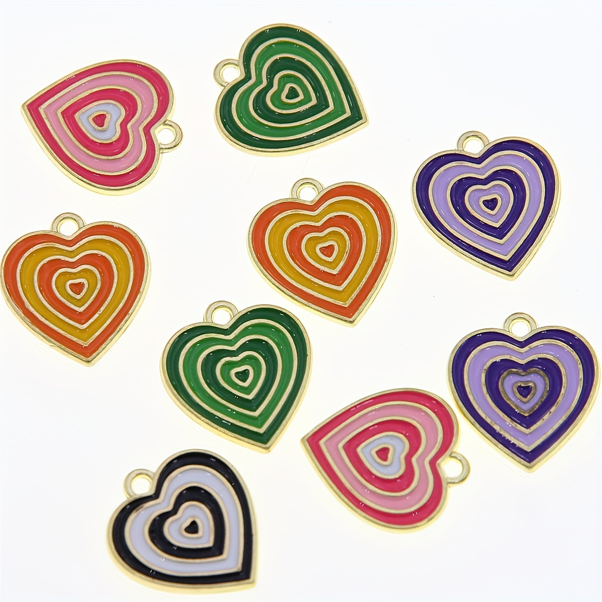Colorful Love Heart Pendant Set Diy Versatile Jewelry - Temu Norway