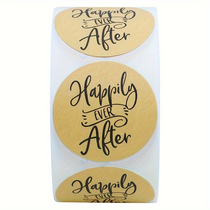 Round Happily Ever Adhesive Label (500 Labels ) Shrink - Temu United ...