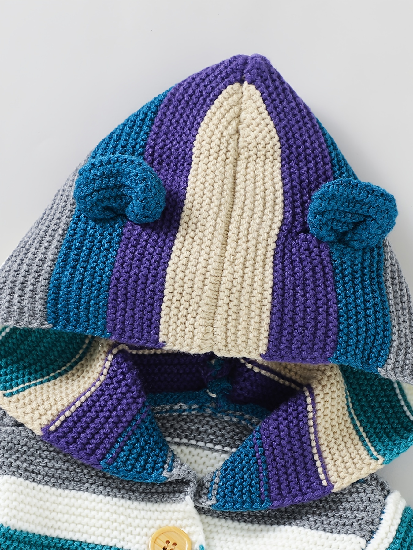 boys knitted button hooded jacket coat animal - Temu Australia