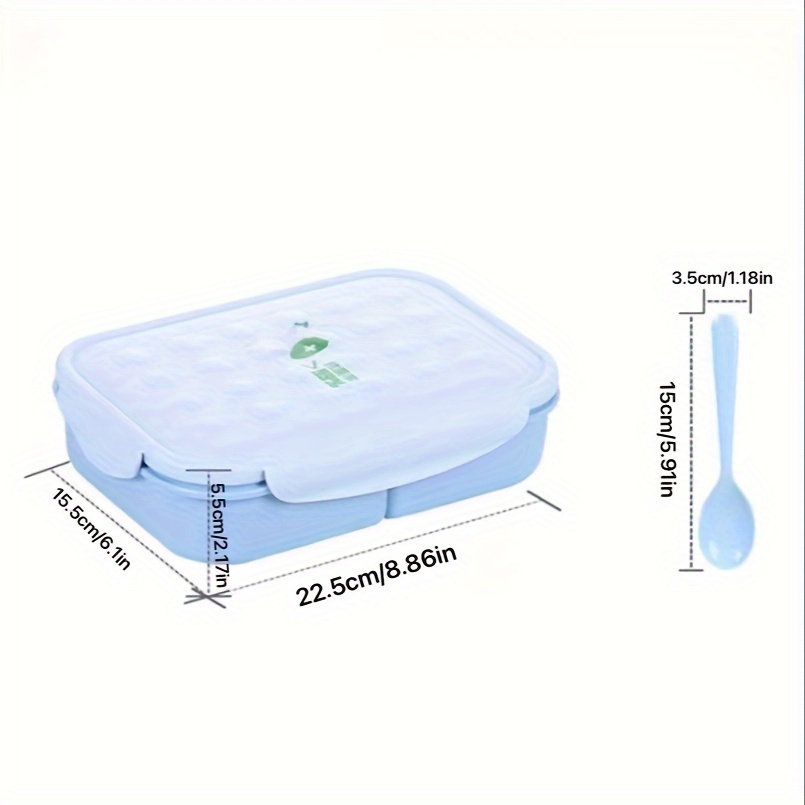 Lunch Box Spoon Bento Box 3 Compartments Food Container - Temu United ...