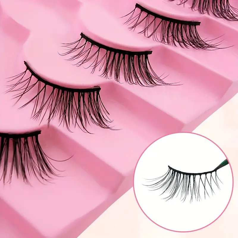 Half Lashes Natural Look Wispy Cat Eye Lashes False Temu Philippines
