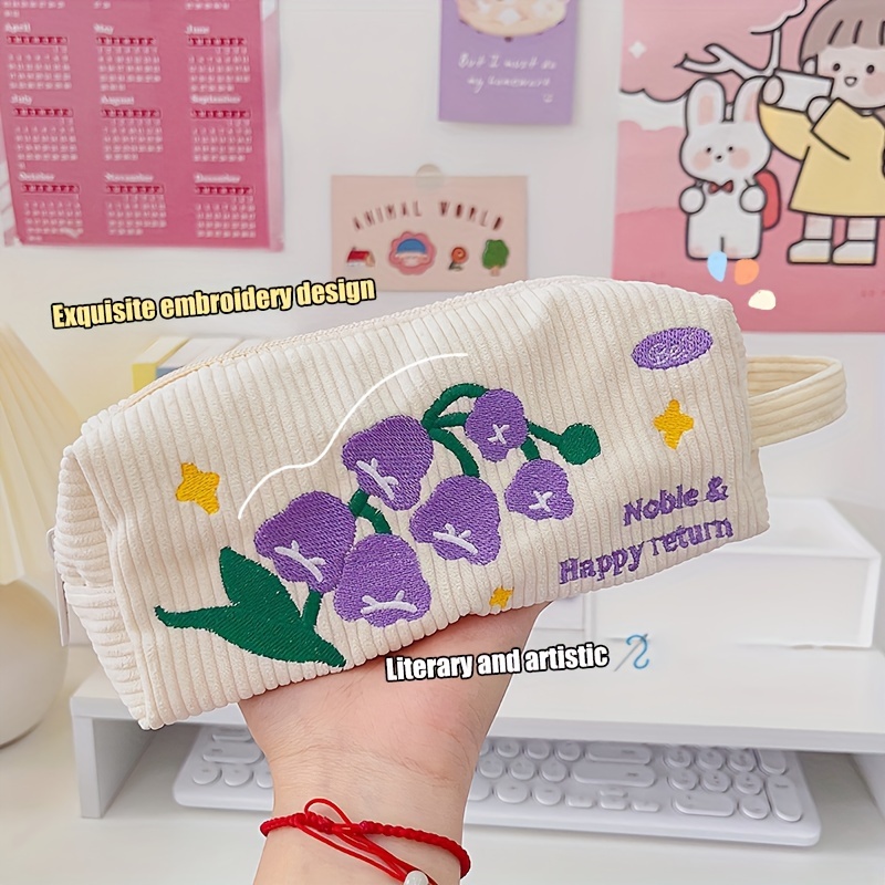 A New Embroidered Pencil Case Good Looking Small Capacity - Temu New ...