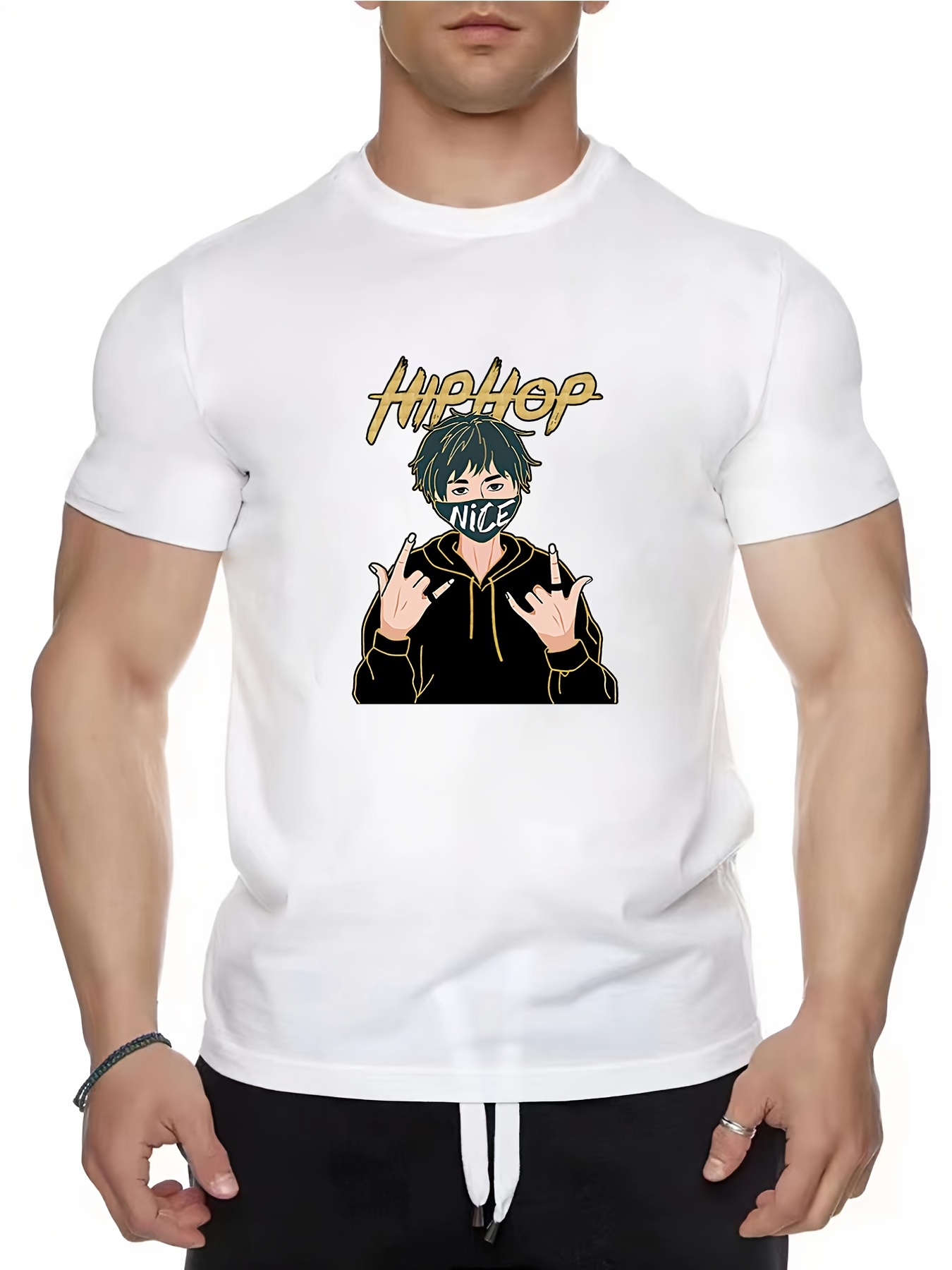 Cartoon Hip hop Boy Pattern T shirt Men's Casual Street - Temu Ireland