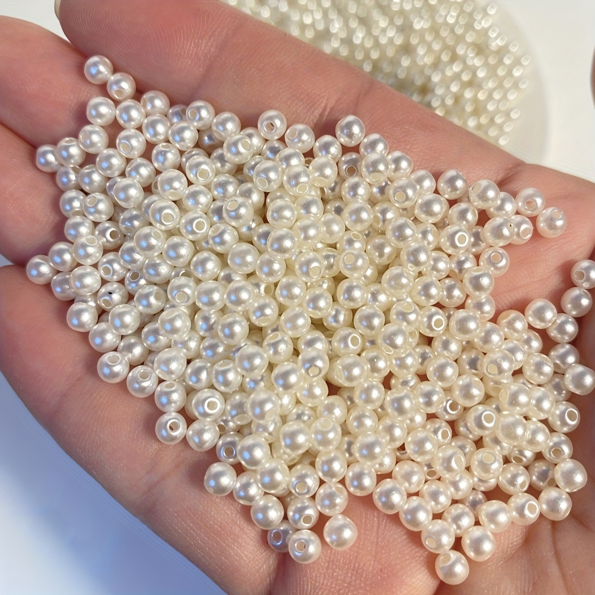 Abs Faux Pearl Cream Colorful Abs Straight Hole Round Beads - Temu Ireland