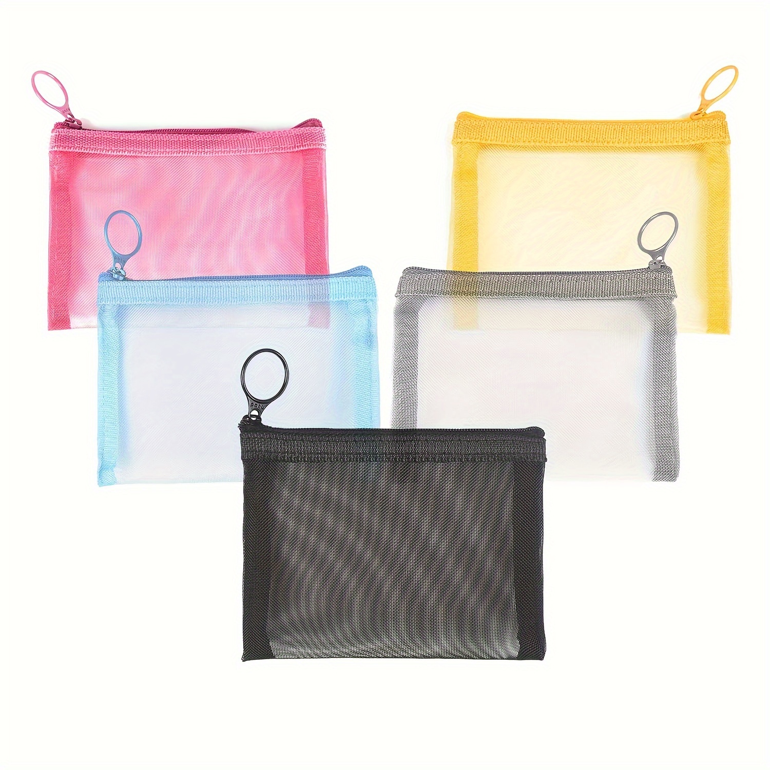 Mini Zipper Mesh Bags Beauty Makeup Lipstick Cosmetic Bags - Temu ...