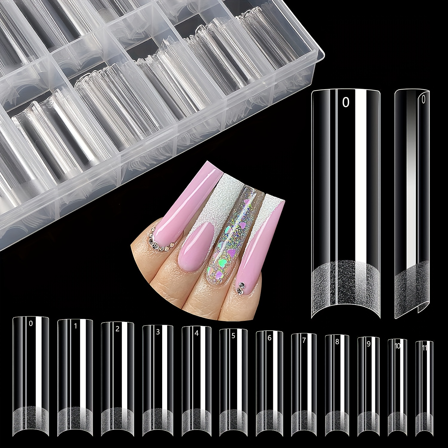Soft Gel Nail Tips Half Matte Clear Acrylic Nail Tips Pre - Temu Ireland