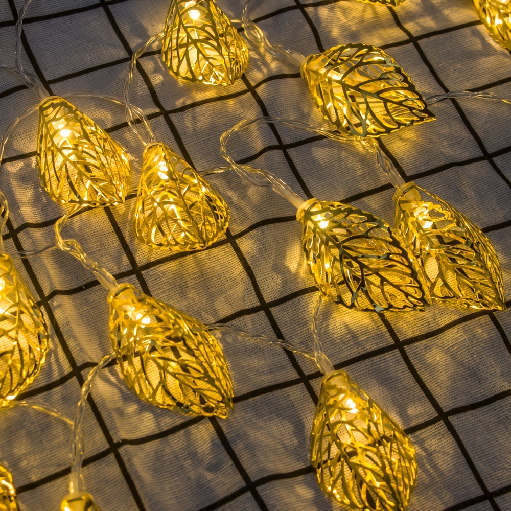 Led Leaf Shaped Battery Powered Fairy Lights Indoor Home - Temu