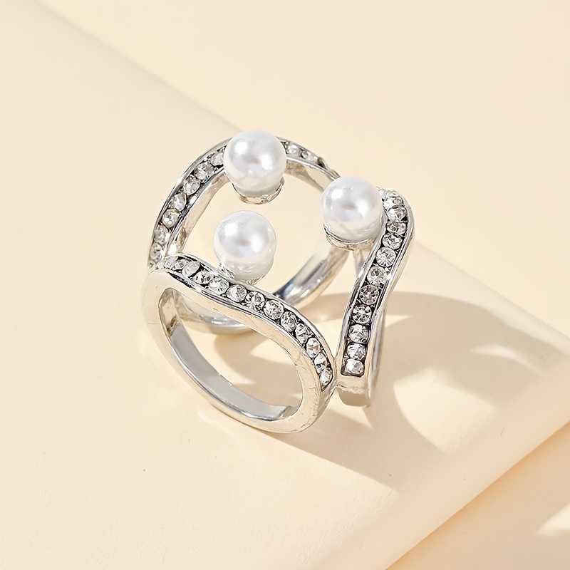 Simple Three ring Scarf Buckle Inlaid White Faux Pearls - Temu United ...