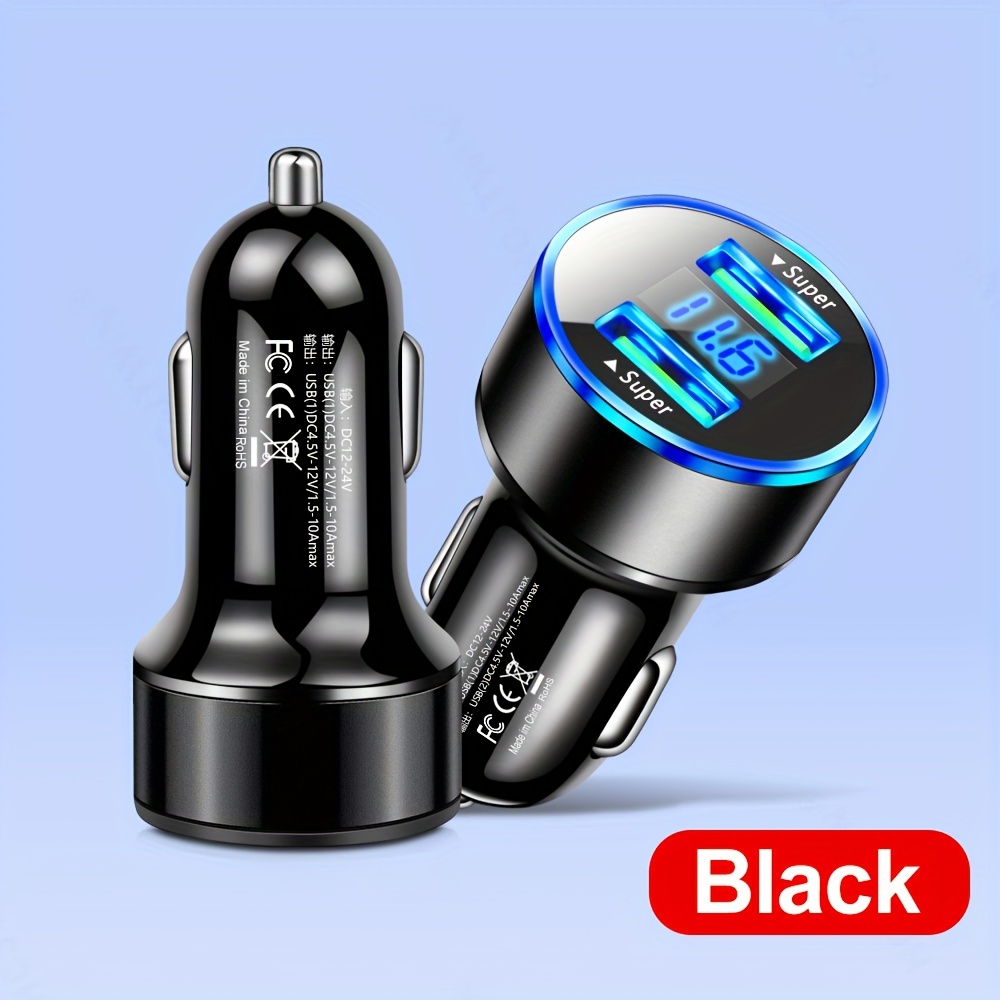 1pc 10a Usb Car Charger Fast Charging 2 Ports Quick Charge 3 - Temu ...
