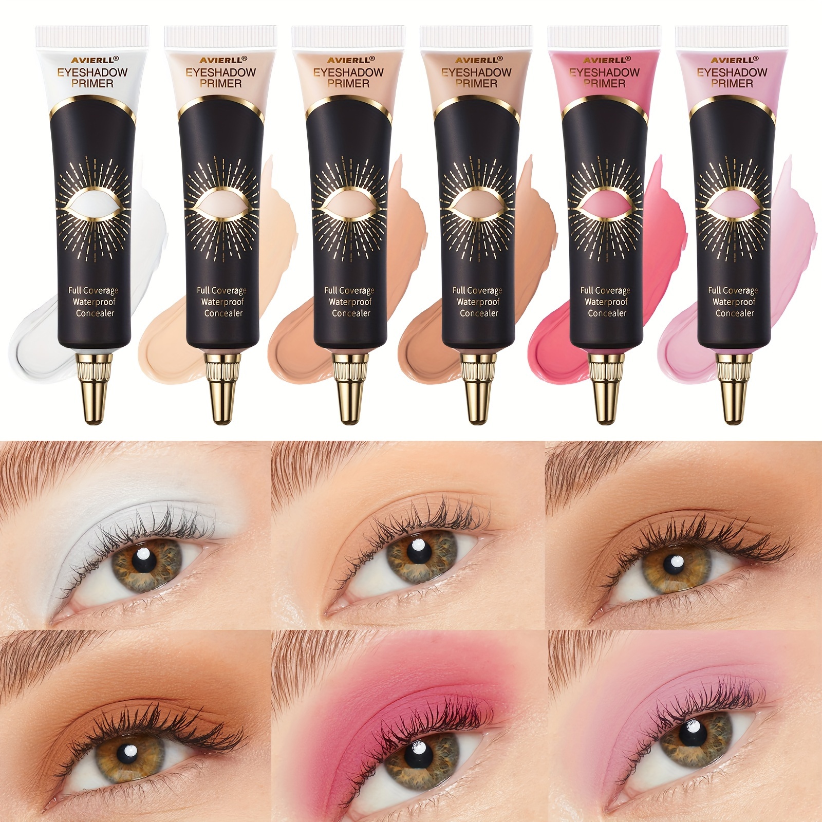 Eyeshadow Primer Set 6 colors Long lasting Full Coverage - Temu