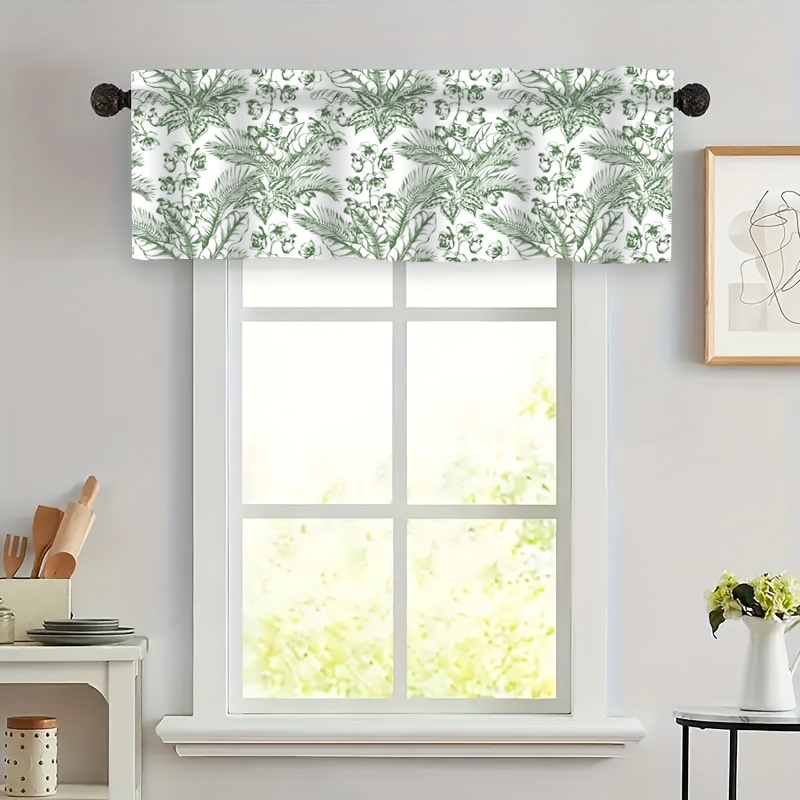 1pc Short Blackout Valance Leaf Floral Pattern Rod Pocket - Temu United ...