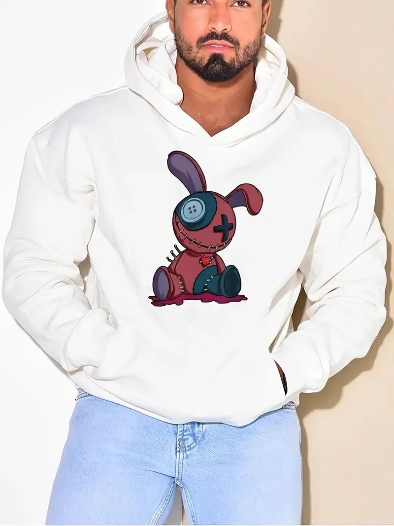 Sudadera Con Capucha Con Gráfico De Dibujos Animados Para Hombres