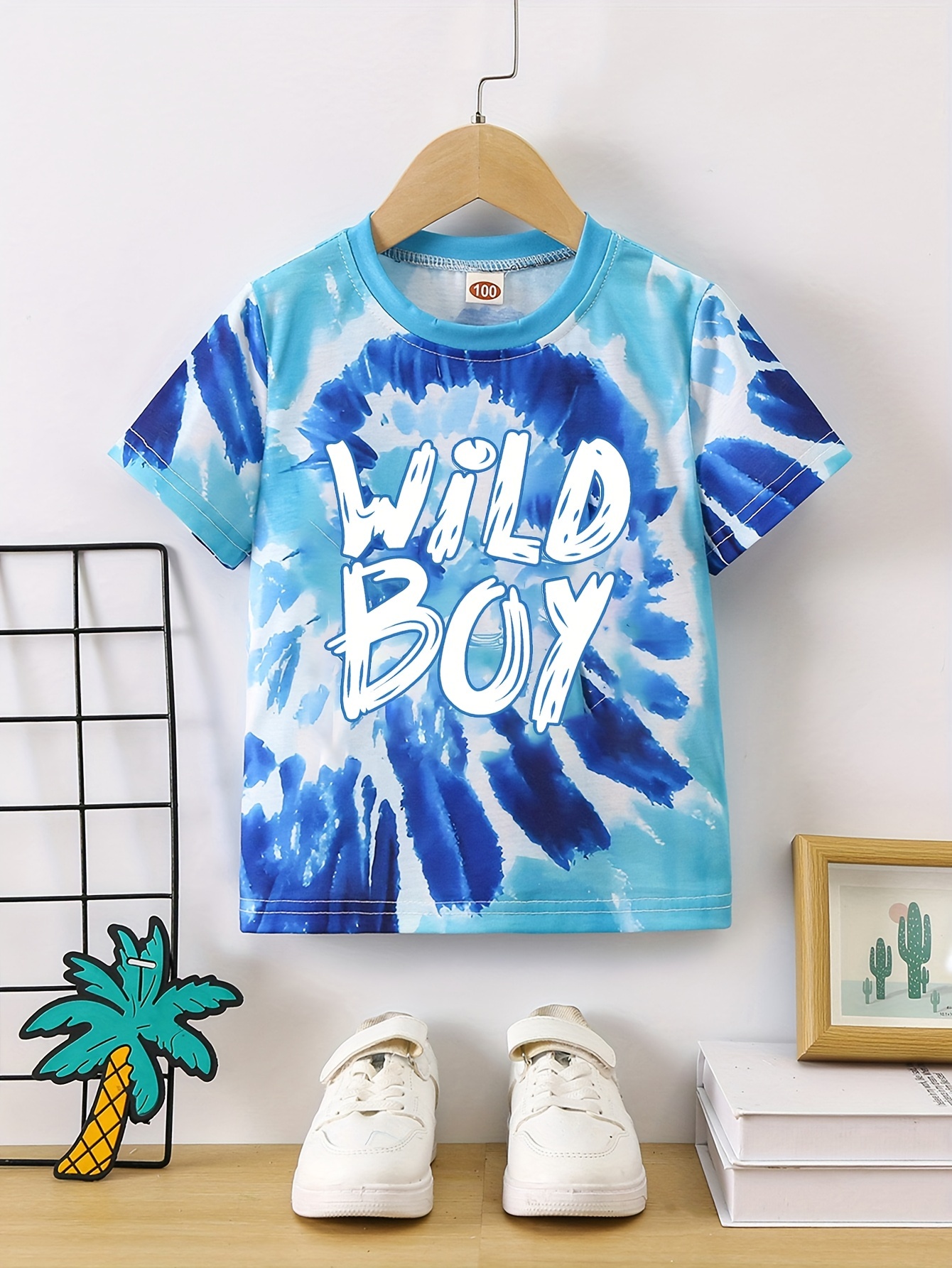 Wild Boy Impresión Camiseta Manga Corta Teñida Corbata Niños - Temu Mexico