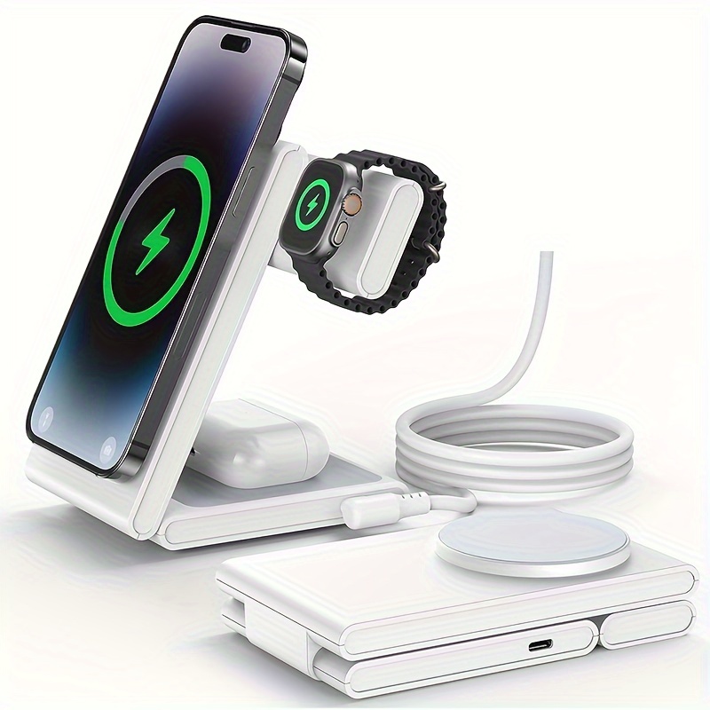 3 in 1 Magnetic Foldable Wireless Charging Station For - Temu New Zealand