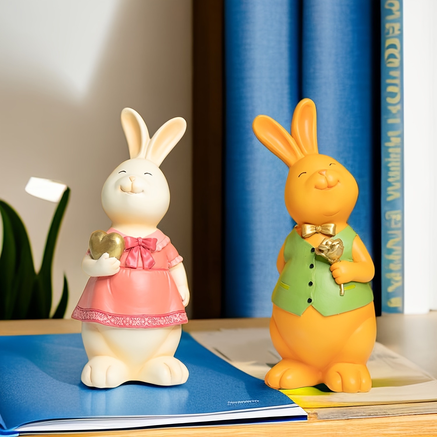 Creative Couple Rabbit Ornaments Home Desktop Living Room - Temu Australia