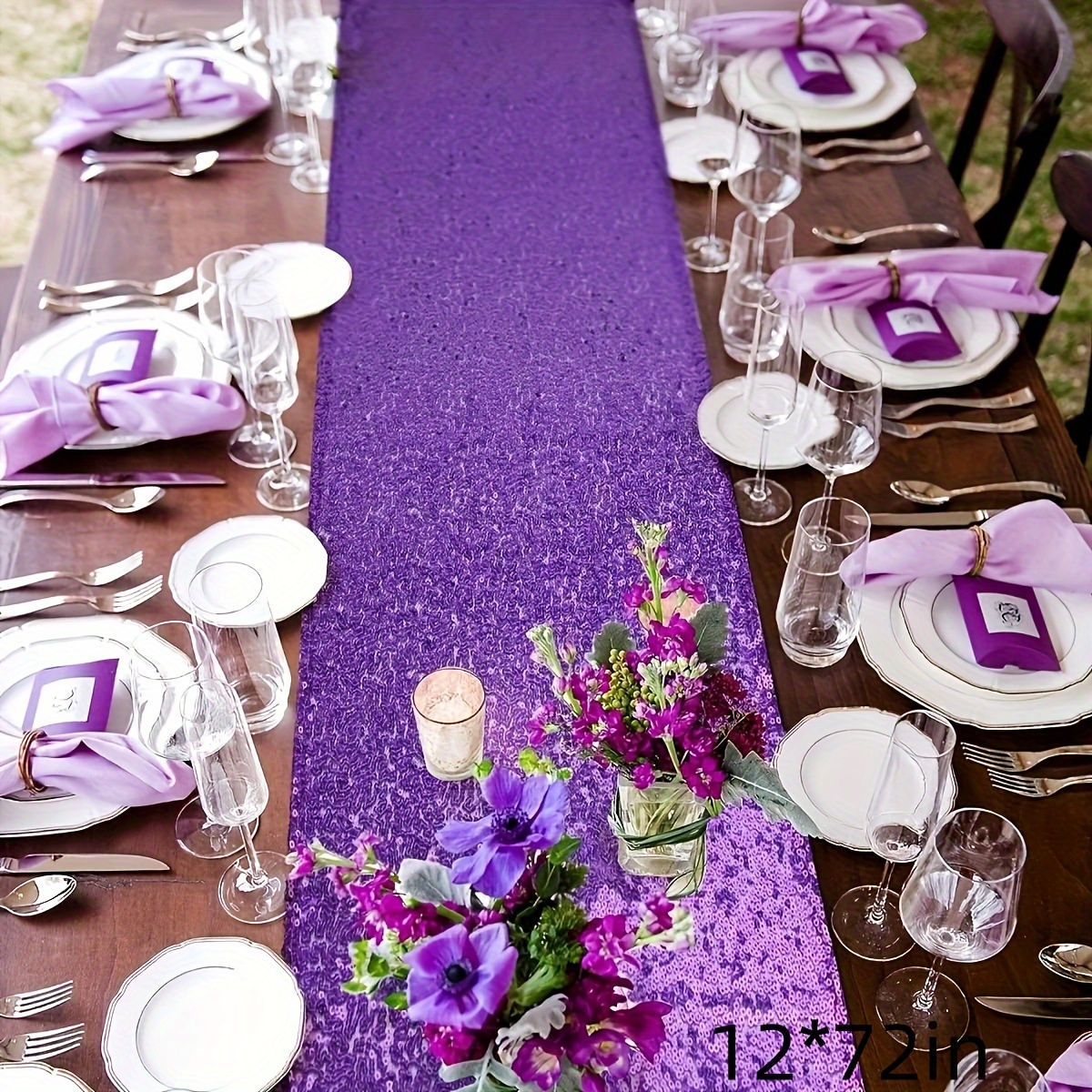 Table Runner Sequins Solid Color Table Cover Glitter Metal - Temu Denmark