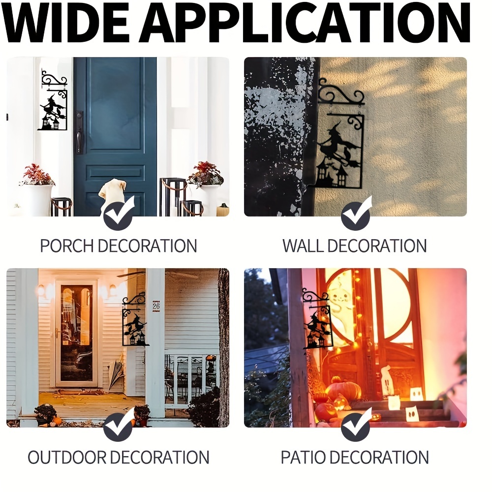 Halloween Witch Cauldron Silhouette Wall Decor Outdoor Metal - Temu