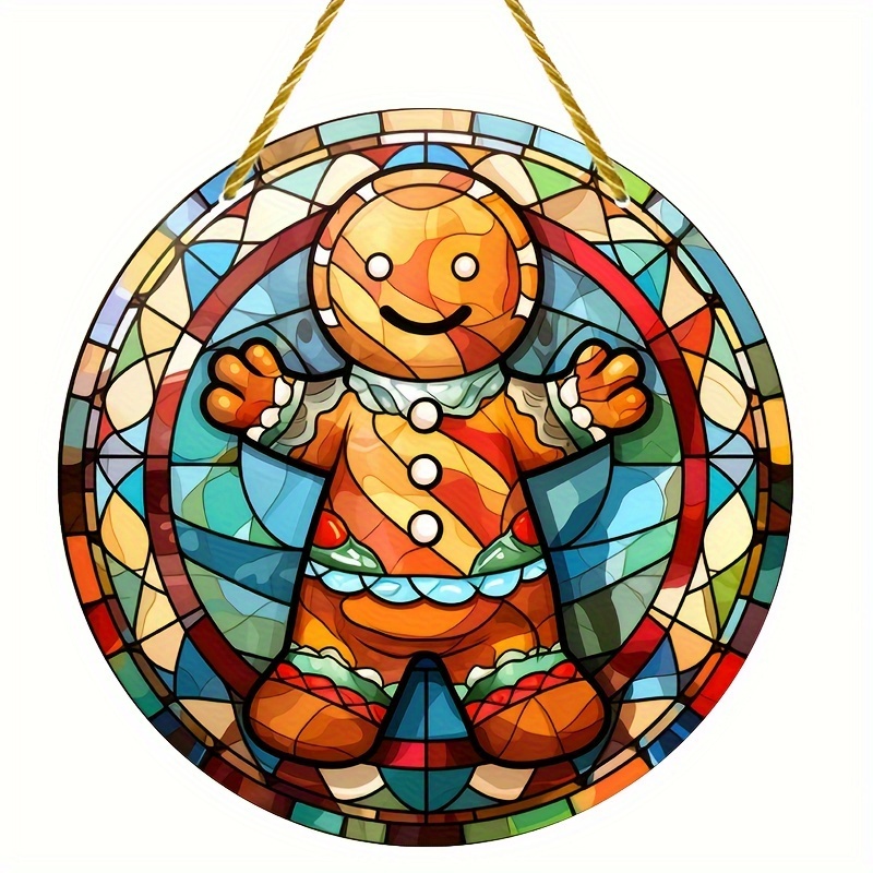 Beautiful Christmas Gingerbread Man Stained Glass Exterior - Temu Ireland