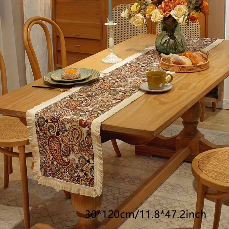 Polyester Table Runner, Pastoral Style Decorative Dining Table Strip ...