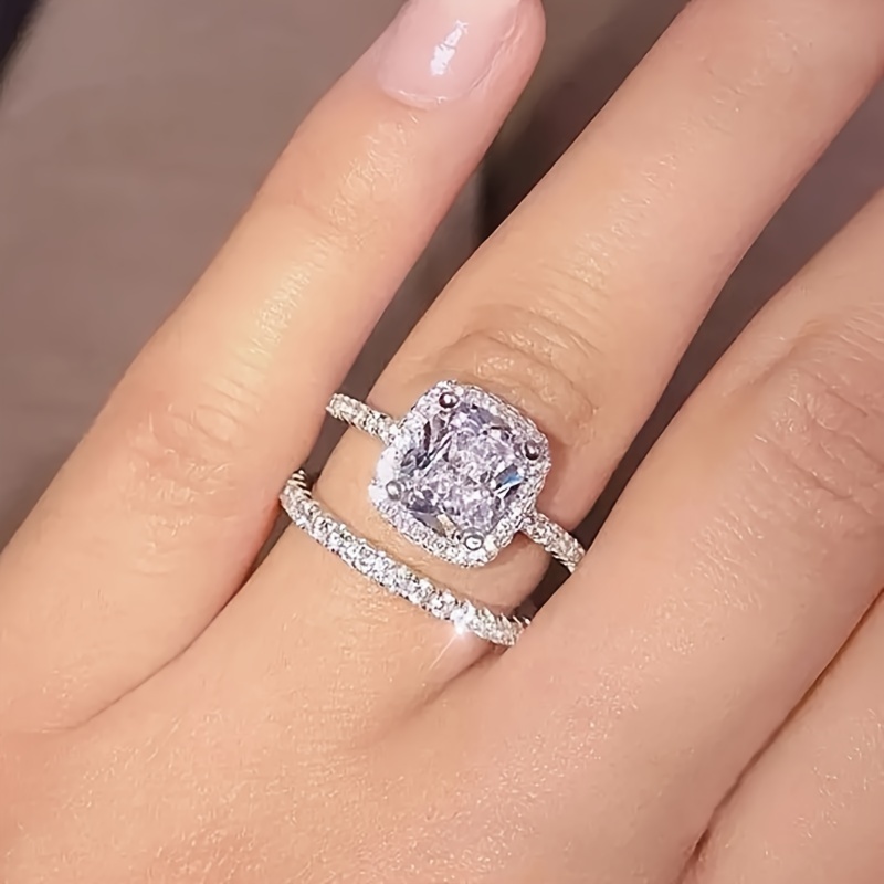 Elegant Fashion Wedding Jewelry Rings Romantic Engagement - Temu United ...