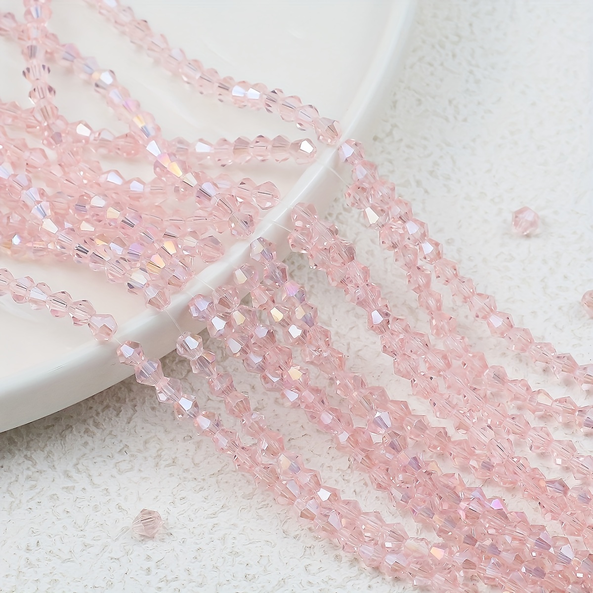 Rhombus Tip Glass Crystal Ab Color Loose Beads Handmade Diy - Temu ...