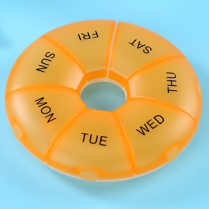 Weekly Round Medicine Box Colorful 7 day Portable Pill Case - Temu New ...