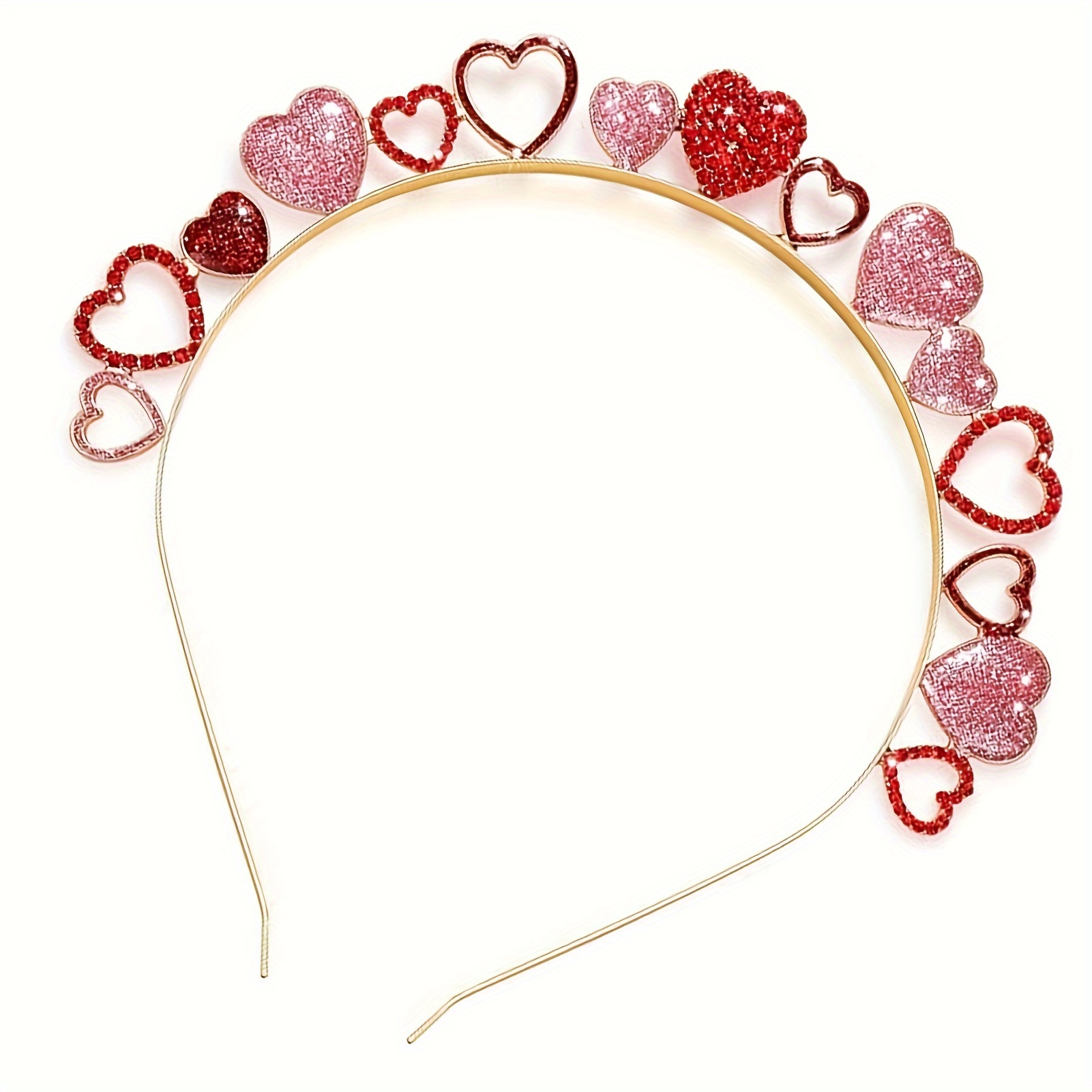Valentines Day Love Heart Crystal Hair Hoop Glitter Temu New Zealand