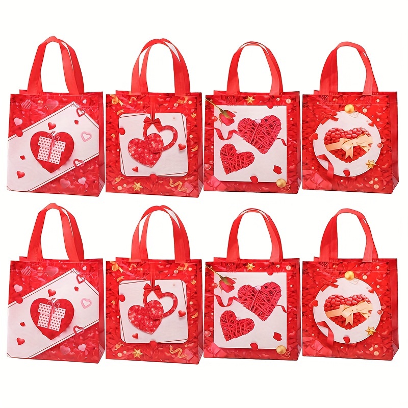 Valentine's Day Gift Packaging Bag Heart Shaped Printing - Temu United ...