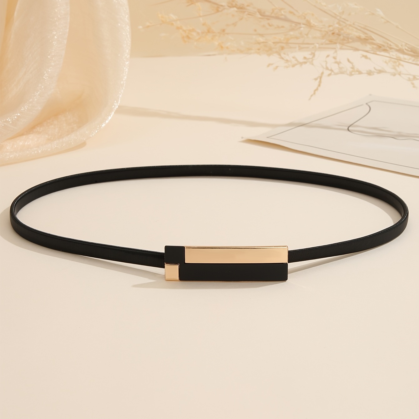 Metal Waistband Skinny Belt Waist Strap Stretchy - Temu United